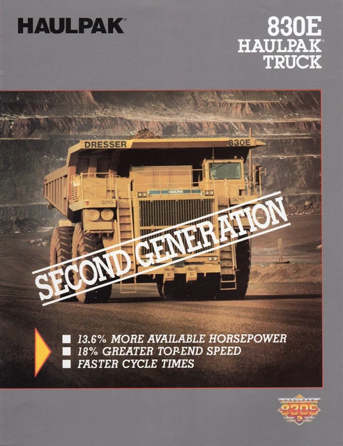 DRESSER HAULPAK 830E Muldenkipper Prospekt 1992 Dump Truck Brochure EUR ...