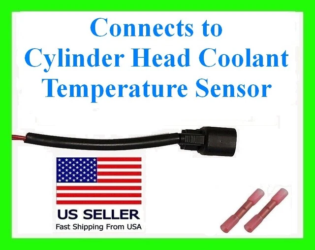 COOLANT TEMPERATURE SENSOR Connector Plug Pigtail Harness Cylinder Head ...
