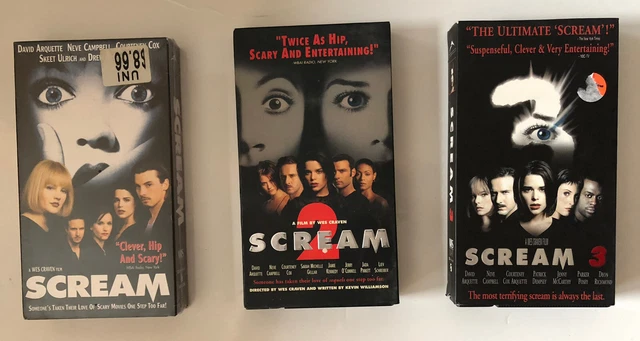 SCREAM WES CRAVEN VHS Lot of 3 Horror Movies Scream 1 New Sealed 2 & 3 ...
