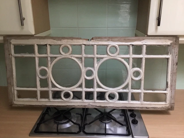 VINTAGE VICTORIAN FANLIGHT window Stained Glass Project £125.00 ...