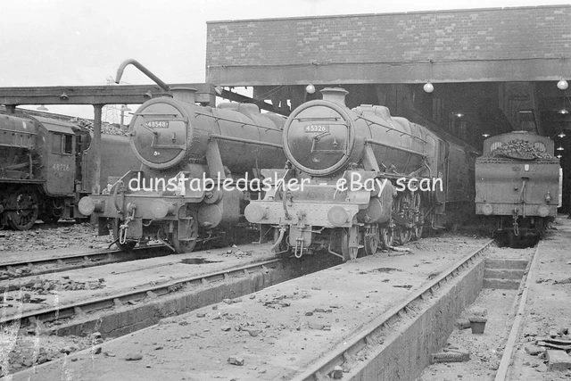 RAILWAY NEGATIVE: LMS 48548 + 45326 @ Unknown Lms Shed £4.95 - PicClick UK