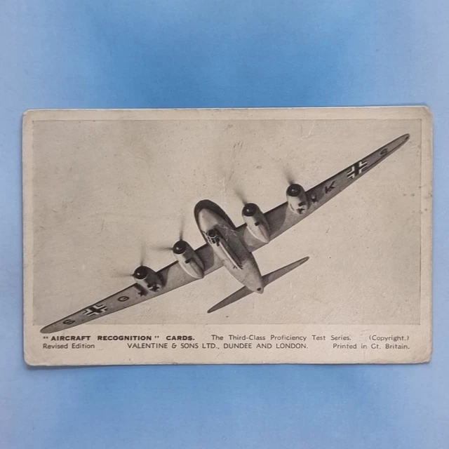 WW2 AIRCRAFT POSTCARD 1940 Luftwaffe Luftwaffe Junkers JU86P Valentine ...