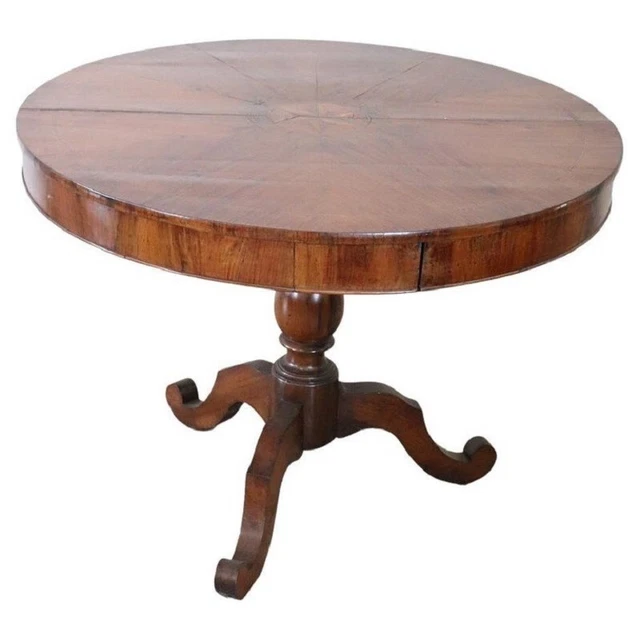 TABLE RONDE ANCIENNE en noyer, époque Louis Philippe milieu 19ème ...