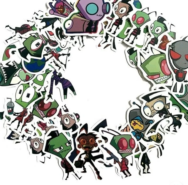 INVADER ZIM CARTOON Series Characters Themed 50 PCS Decal Sticker Set 2 ...