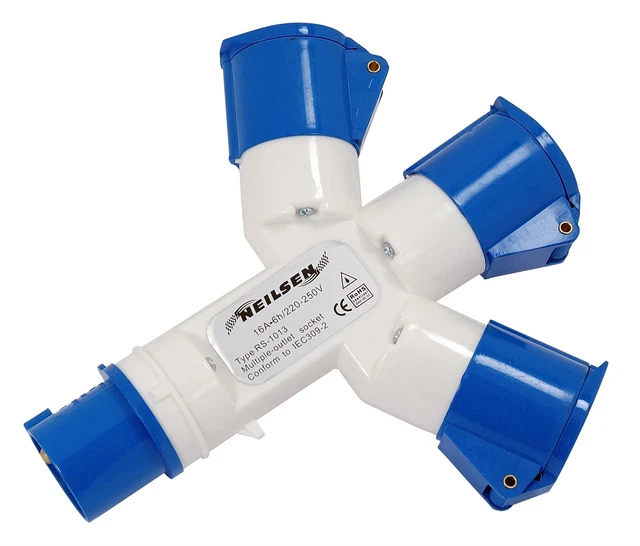 3 WAY Y Splitter 240V 16A Ip44 Rated, Camping, Caravan, Outdoor ...