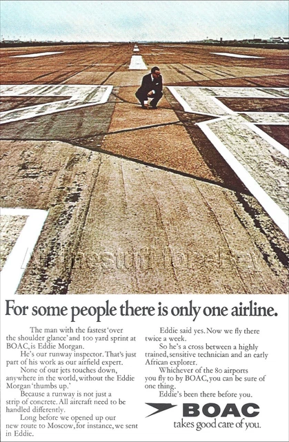 1970 BOAC BRITISH Overseas Airways Corporation PRINT AD airlines advert ...
