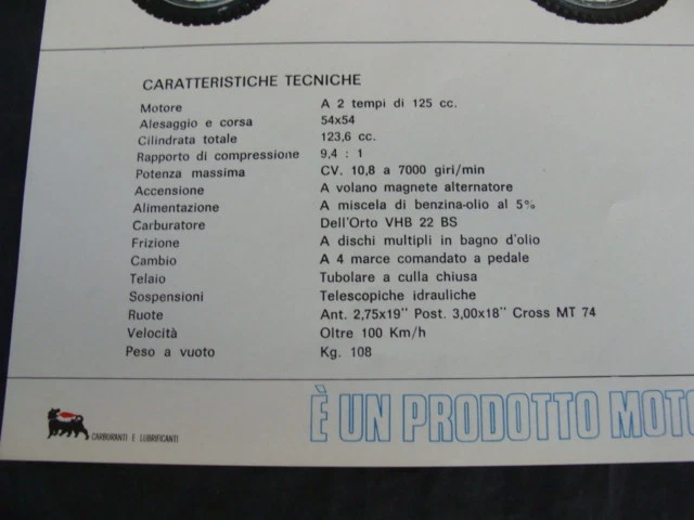 FOGLIO PUBBLICITARIO MOTOBI 125 Leoncino Cross Brochure Old Bike 1 ...