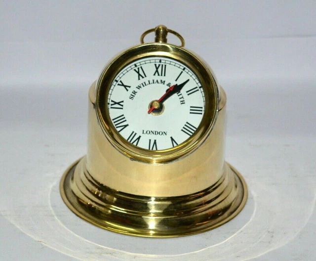 VINTAGE BOAT BINNACLE Head Marine Clock Desk Table Portable Mantel ...