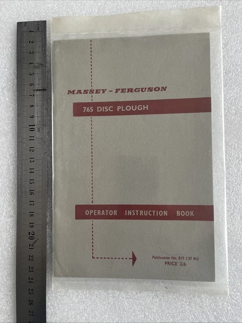 MASSEY FERGUSON ORIGINAL 765 Disc Plough Instruction Manual/Book £8.00 ...