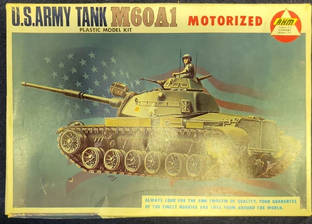 VINTAGE AHM US Army Tank M60A1 Model Motorized Plastic Model Kit MK-901 ...