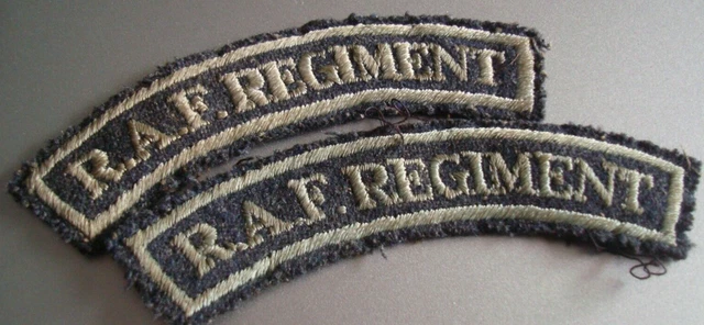 ORIGINAL BRITISH - WW2 pair RAF REGIMENT SHOULDER INSIGNIA PATCHES EUR ...