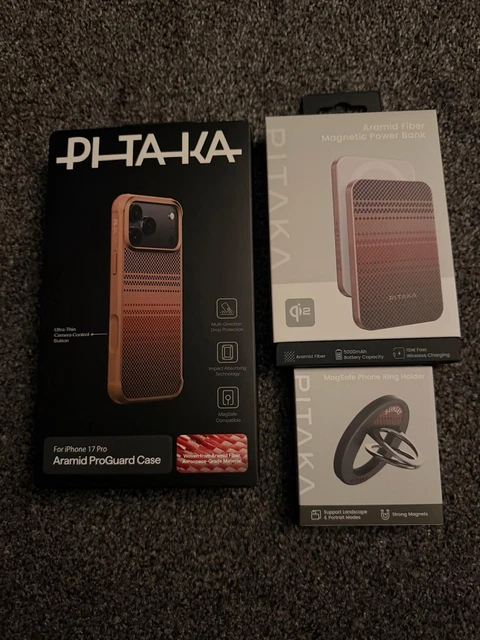 PITAKA CASE FOR iPhone 17 Pro, Magnetic Power Bank And Ring Set £115.10 ...