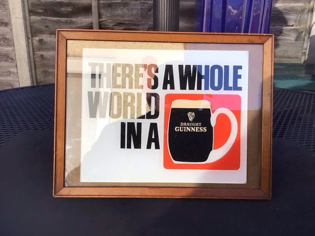 VINTAGE GUINNESS BREWERIANA Perspex Sign In A Frame. £10.79 - PicClick UK