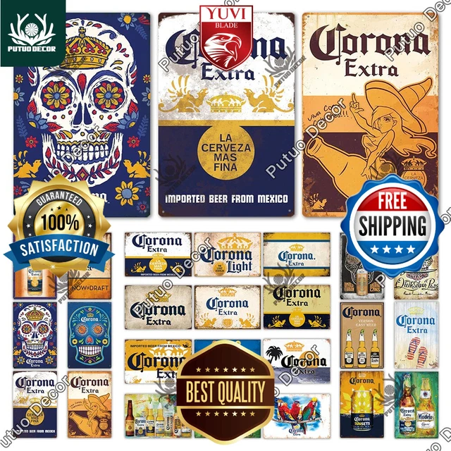 VINTAGE TIN METAL Beer Sign Plate Wall Decor Bar Retro Pub Signs Poster ...
