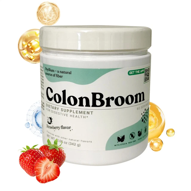 COLON BROOM FIBER Supplement for Digestive Health- Strawberry Flavor ...