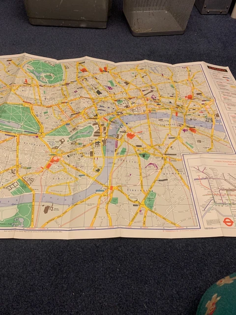 VINTAGE (1960S?) MAP of London with Underground £1.50 - PicClick UK