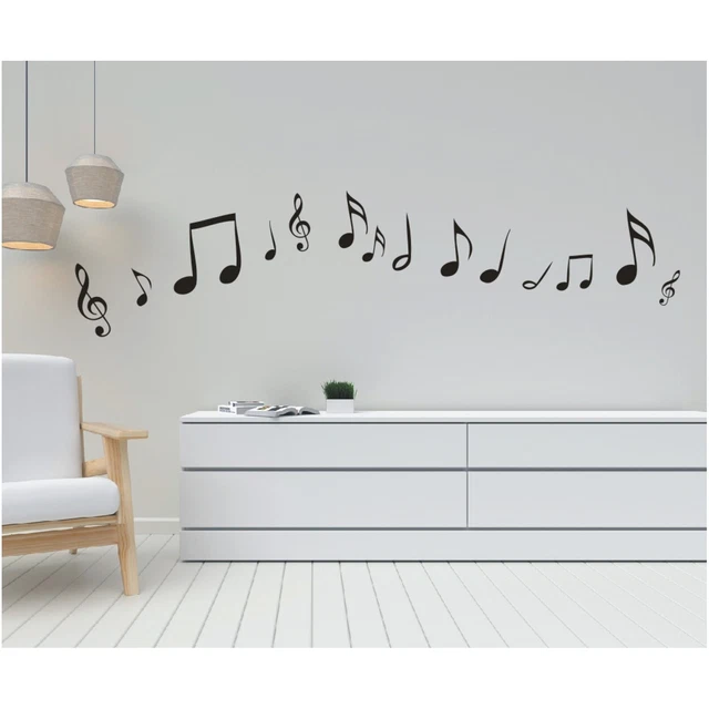 WANDTATTOO NOTEN SET 14 teilig Note Musik Wandsticker Wandaufkleber ...