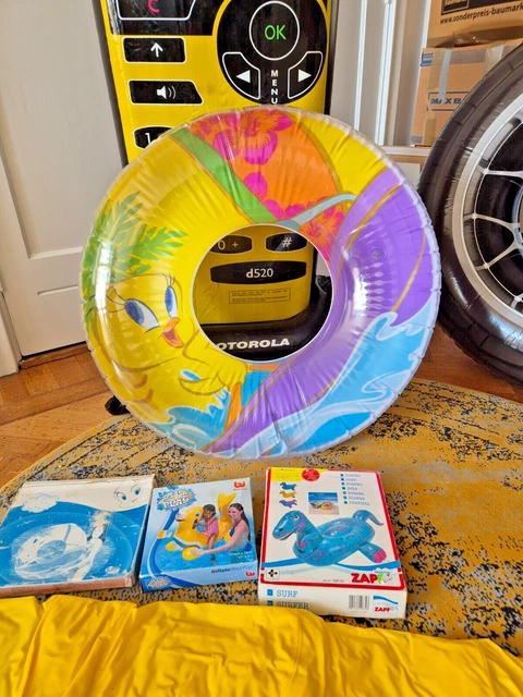 (47) AUFBLASBAR INFLATABLE TWEETY Tube LOONEY Ride On FIAT MOTOROLA ...