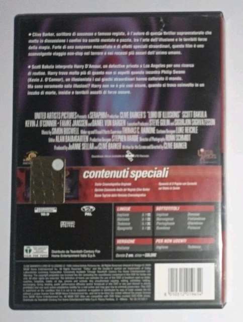 DVD IL SIGNORE Delle Illusioni 1995 Clive Barker Scott Bakula Famke ...