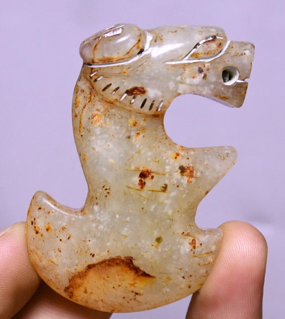 5,5 CM RED Mountain Culture jade Royal Palace Dragon Beast pendentif ...