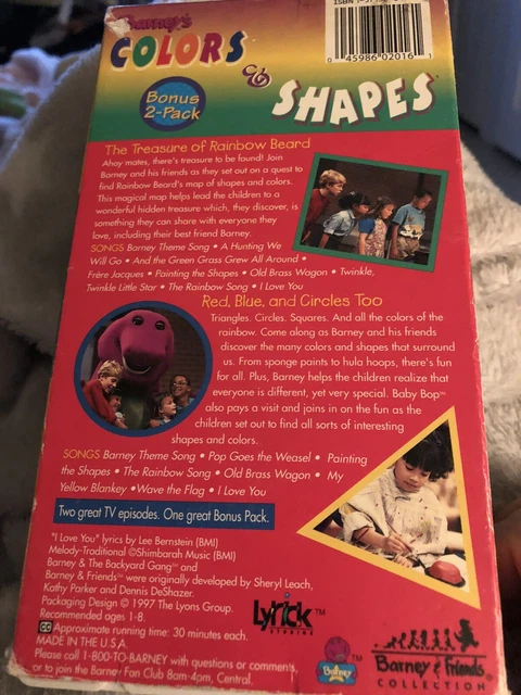 BARNEY’S VHS 2 Tapes COLORS AND SHAPES 1993 & BEST MANNERS 2003 £10.58 ...
