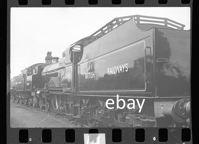 ORIGINAL 35MM NEGATIVE OF BR LMS STEAM LOCO 41052 DERBY SHED 22/5/48 £3 ...