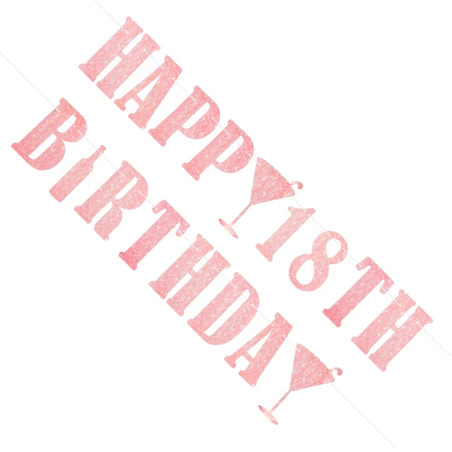 STRISCIONI DI BUON Compleanno Forniture Per Feste Sfondo Foto Mancare Oro Rosa EUR 11,45 ...