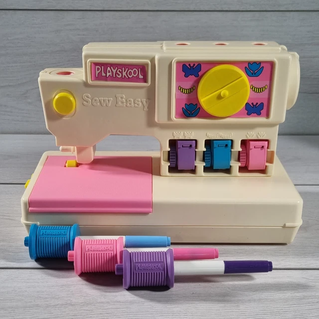 PLAYSKOOL SEWING MACHINE Sew Easy Drawing Vintage 1989 Working Craft ...