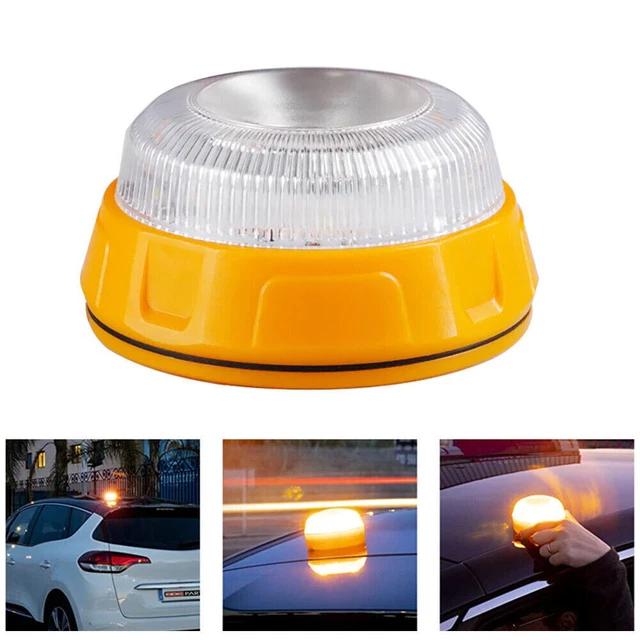 FLASHING STROBE BEACON Emergency LED Warning Light Car Auto Amber Lamp ...