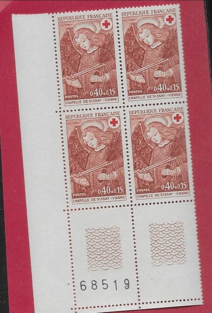 1970 CROIX rouge bloc de 4 coin numéroté N° 1662 neuf ** EUR 1,50 - PicClick FR