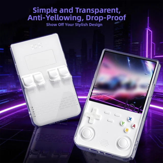 FULL ACCESS TRANSPARENT Case for R36 Ultra Game Console Buttons and ...