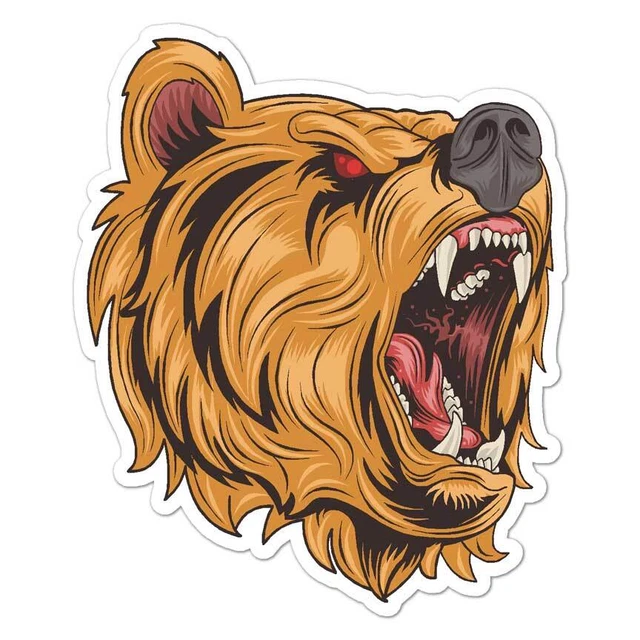 GRIZZLY BROWN BEAR, Vinyl Decal Sticker, Indoor Outdoor, 3 Sizes, #8069 ...