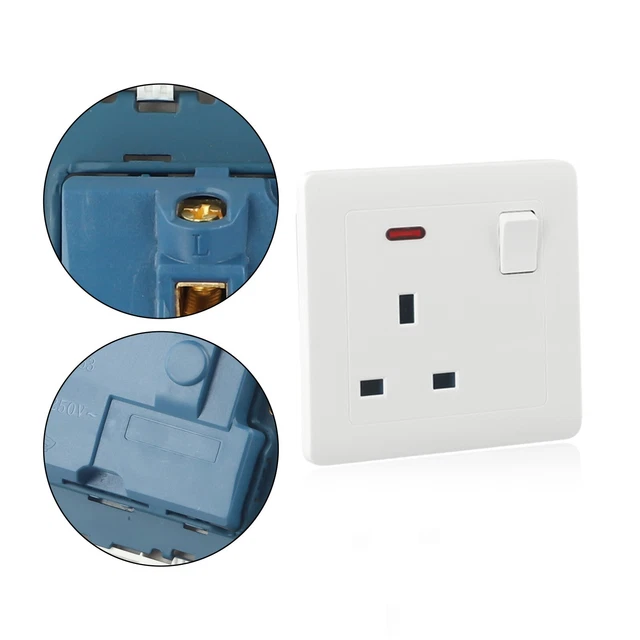 WHITE COLOR AC Plug Wall Socket for Charging Devices UK Electric Socket ...