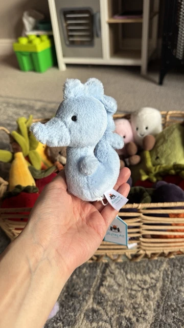 JELLYCAT I AM Fluffy Seahorse with tag £34.00 - PicClick UK