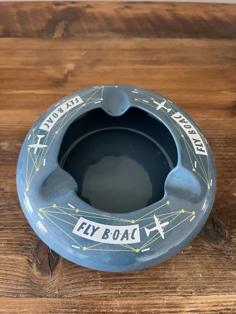 FLY BOAC AIRLINES Ceramic Ashtray Copeland Spode made ENGLAND Vintage ...