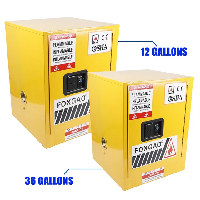 4/36GALLON SAFETY FLAMMABLE Liquids Storage Cabinet Fire Protection ...