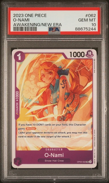 O-NAMI 2023 ONE Piece Awakening Of The New Era OP-05 #062 PSA 10 EUR 43 ...