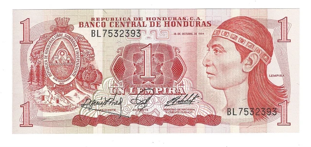 HONDURAS 1 LEMPIRA 1984 Checkout Fresh $3.03 - PicClick AU