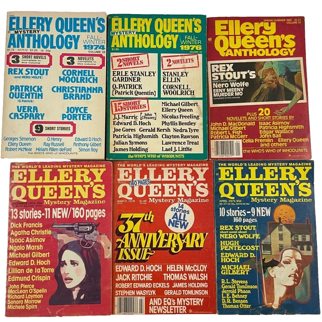 6 ELLERY QUEEN'S Mystery Magazine Anthology 1970s Rex Stout Asimov ...