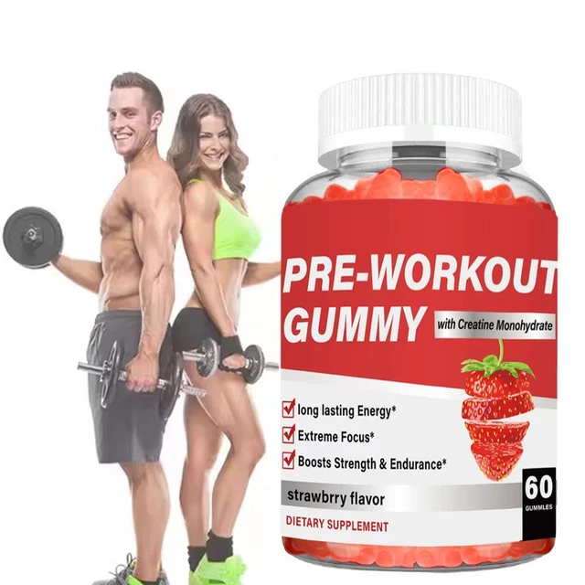 PRE WORKOUT GUMMIBÄRCHEN mit Kreatin Monohydrat, Erdbeergeschmac k £7.76 - PicClick UK