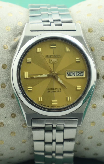 RARE VINTAGE SEIKO 5 Automatic Men Day/Date 21 jewels Original Dial Cal.7s26 £24.64 - PicClick UK