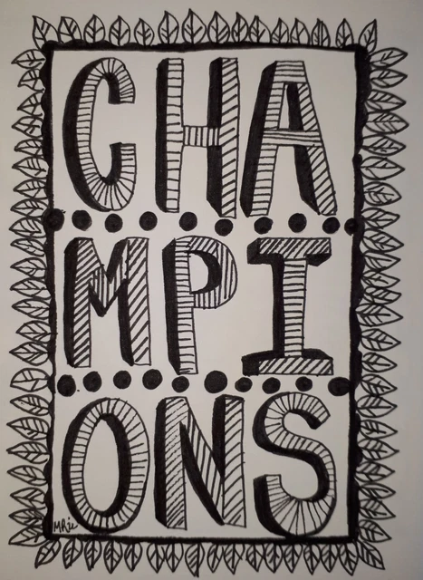 DAILY SKETCH ORIGINAL Ink Drawing 'Champions ' by Michelle Ranson £1.00 ...
