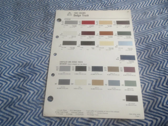 1973 DODGE COLOR Chips Chart Brochure EUR 6,12 - PicClick DE