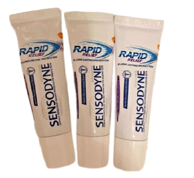 SENSODYNE RAPID RELIEF Toothpaste Travel Size 15ml x 3 For Sensitive ...