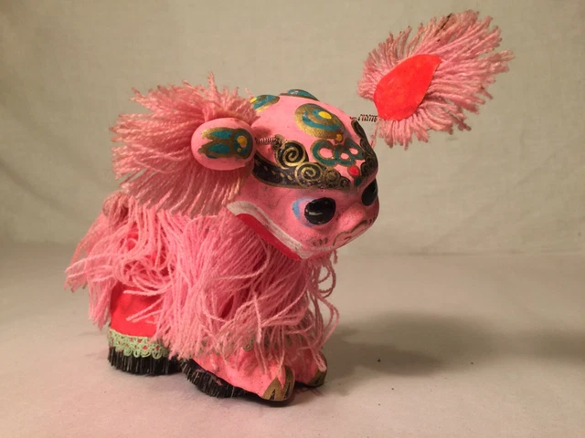 CHINESE HANDCRAFTED PAPIER-MÂCHÉ Lion Dance Shaking Head Dragon Foo Dog ...