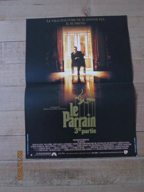 LE PARRAIN 3ÈME Partie AL PACINO Affiche cinéma VINTAGE f:40/60 pliée année 1991 EUR 14,50 ...