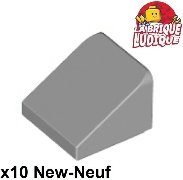LEGO 10X SLOPE brick brique pente 30 1x1 x2/3 gris/light bluish gray ...