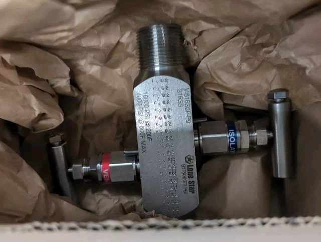 PARKER PGI LONE Star V-616S6P-P9 Block And Bleed Valve Assembly 316SS ...
