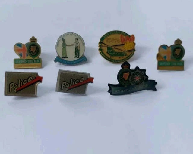 7 X RUC PSNI Royal Ulster Constabulary Police Tie Pin Badges + clasps ...