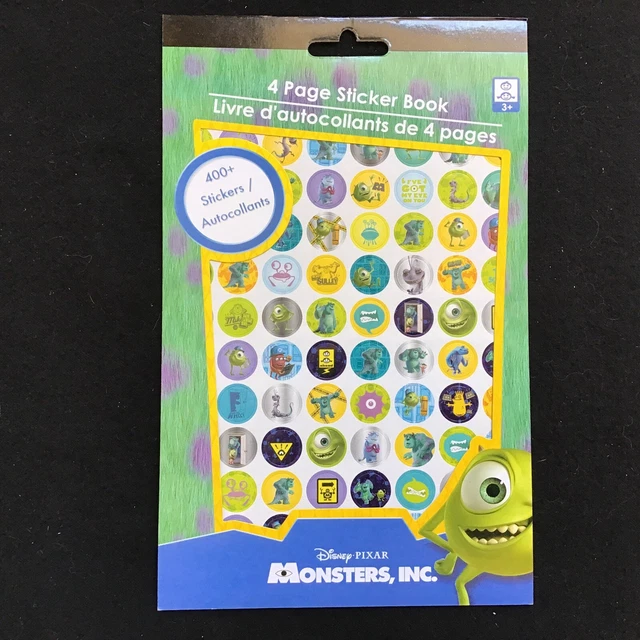 DISNEY MONSTERS ,INC Sticker Book / Autocollants 4 Pages 400+ stickers ...